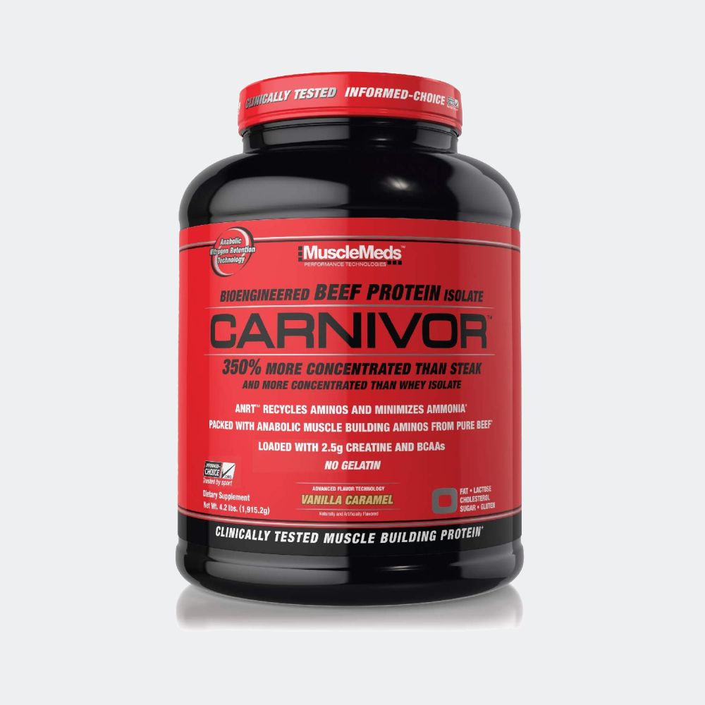 MuscleMeds Carnivor Beef Protein Isolate Powder, Loaded With 2.5g Crea ...